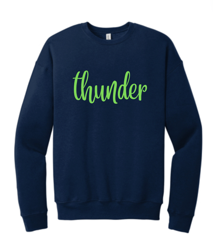 Thunder Cursive Puff Design Luxe Sweatshirts | Gifted Boutique LLC